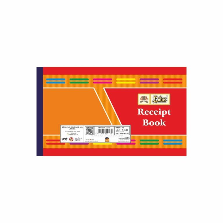 Lotus Rent/Cash Receipt Book – Lotus Stationery