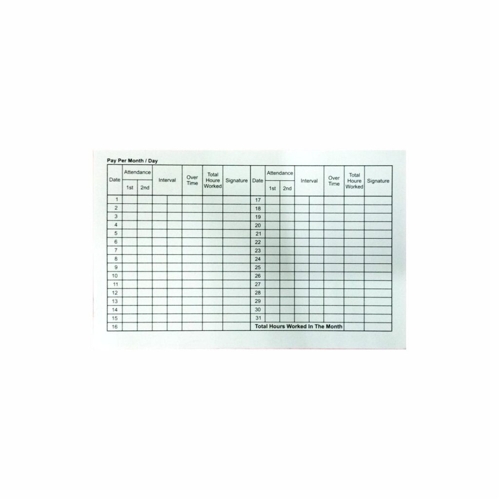 Lotus Attendance Card – Lotus Stationery
